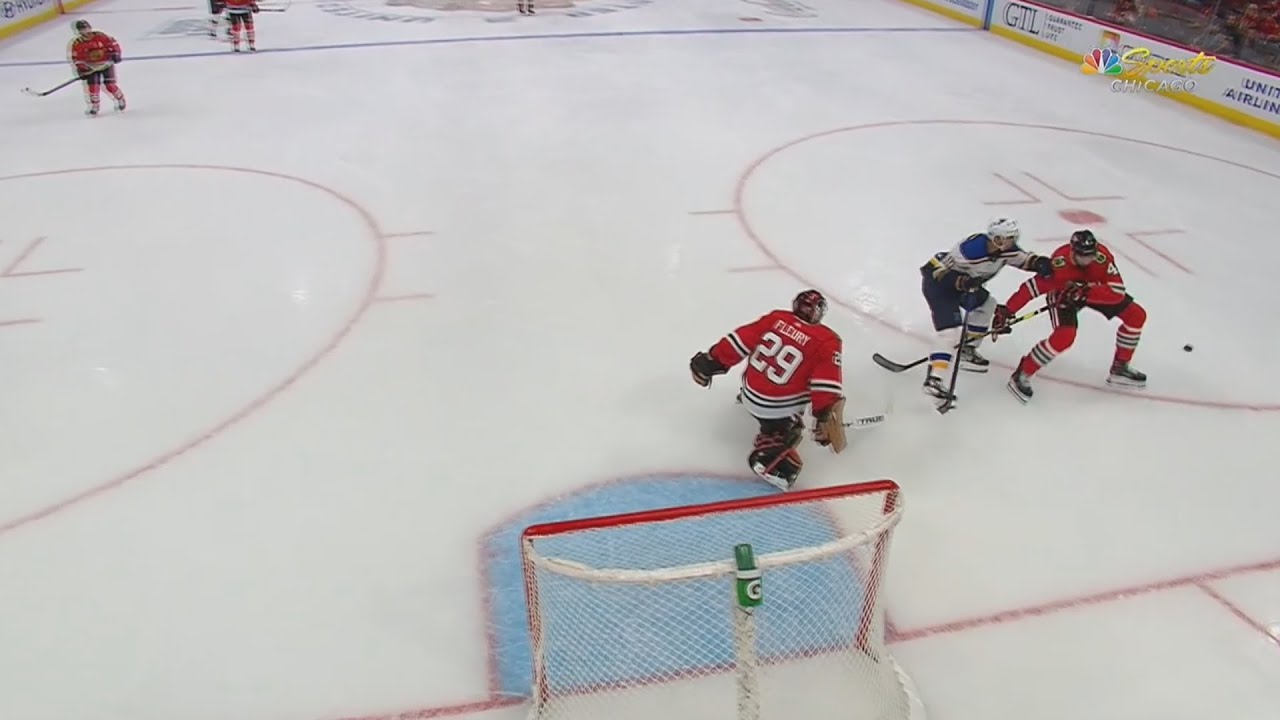 Seth Jones Unable To Take Pass From Fleury, Blues Score - YouTube