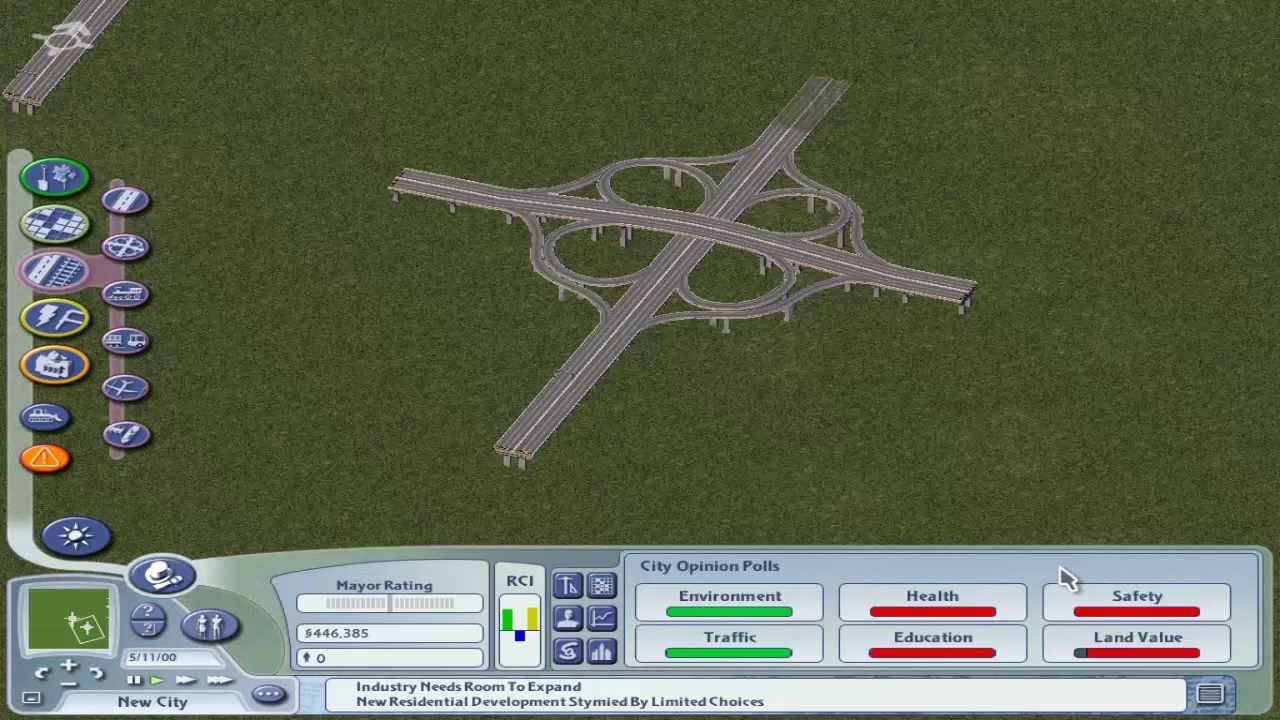 SimCity 4 - Two ways to create an Elevated Highway Cloverleaf - YouTube