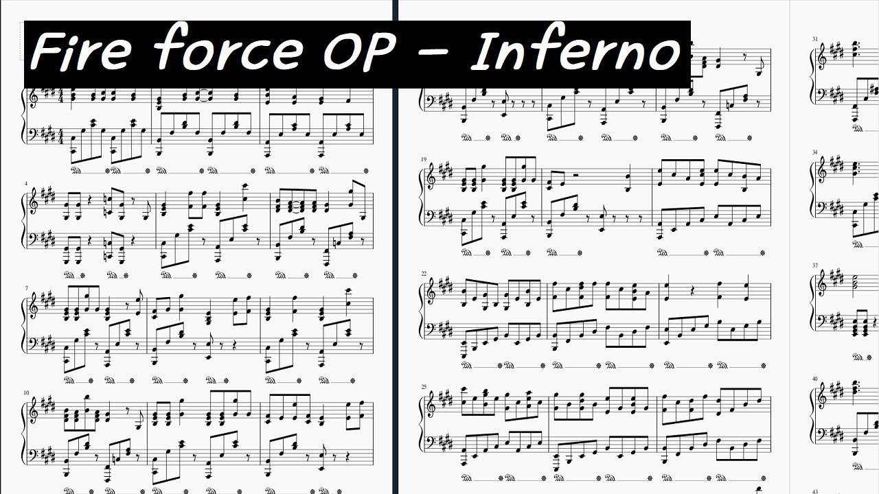 Inferno (Fire force OP / 불꽃소방대 OP) Piano - YouTube