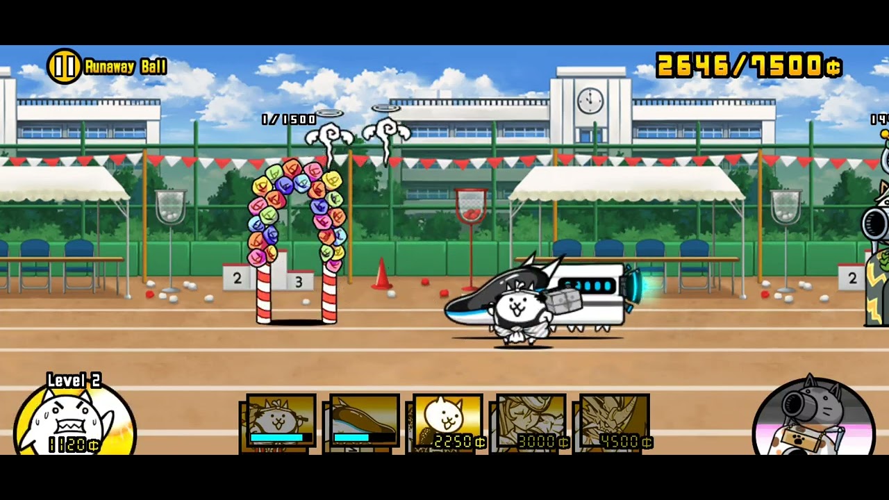 Battle Cats Runaway Ball ⭐️ - River City Ball Rolling Stage 1 - YouTube