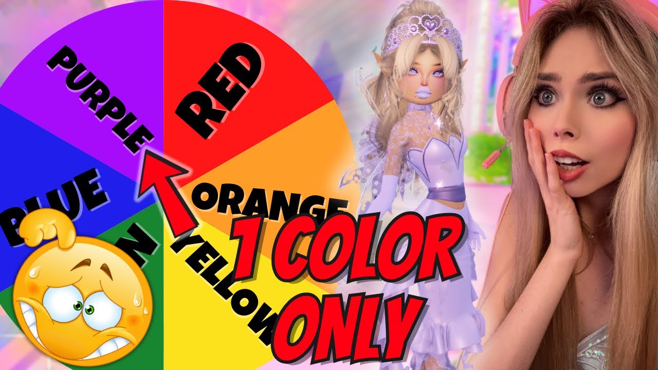 Spinning the Wheel for a 1 Color Challenge in Dress to Impress! - YouTube
