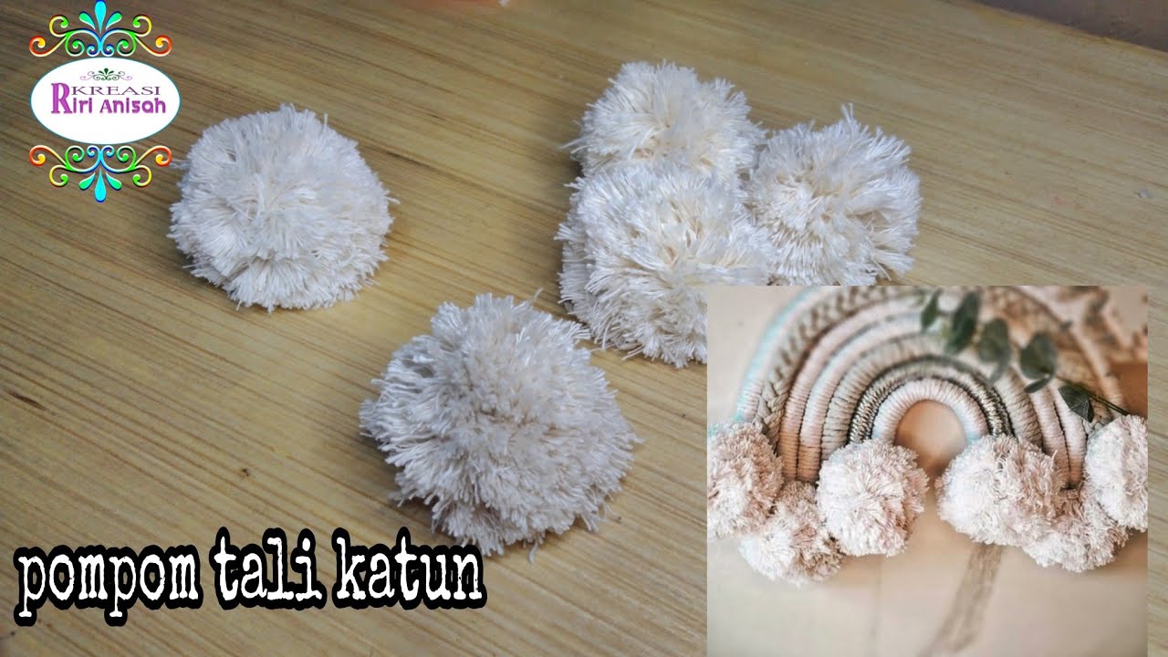 membuat pompom sendiri mengunakan tali katun | pompom tali katun - YouTube