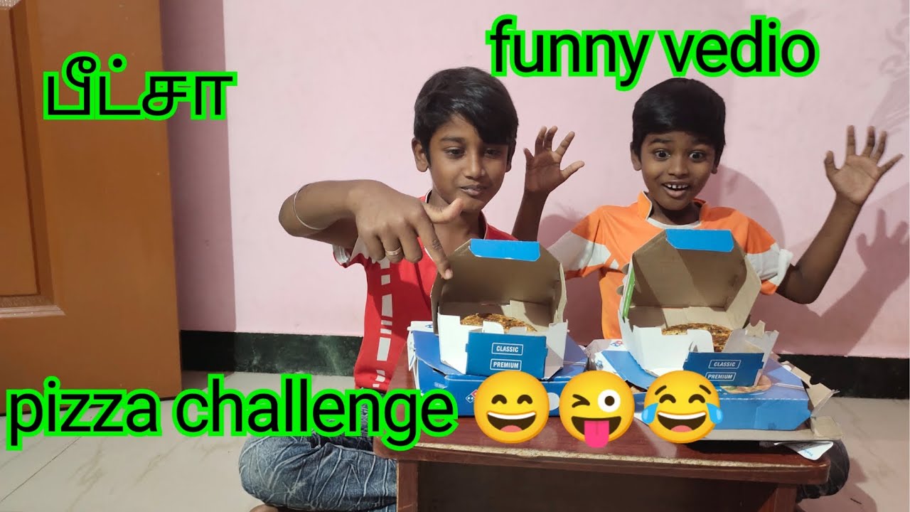 Food challenge tamil/Eating challenge in tamil/Pizza challenge funny ...