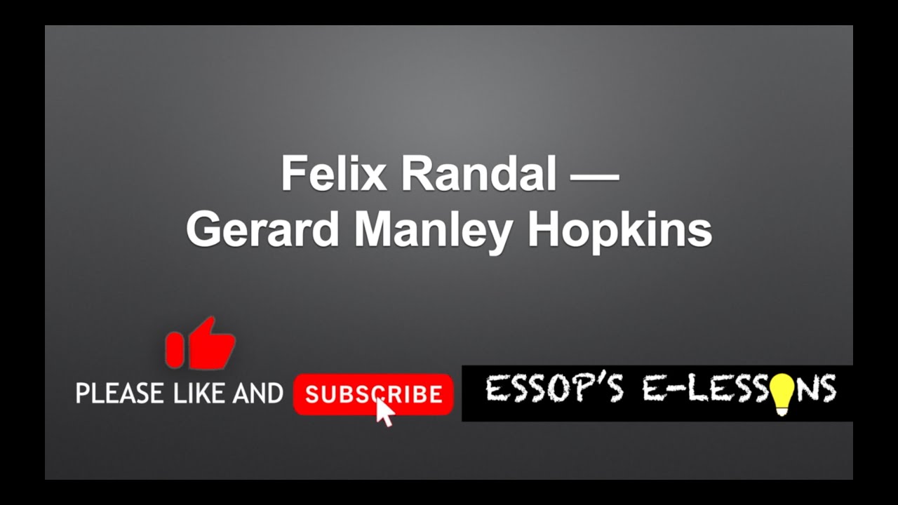 Felix Randal by Gerard Manley Hopkins. Grade 12 (Matric) Poetry by ...