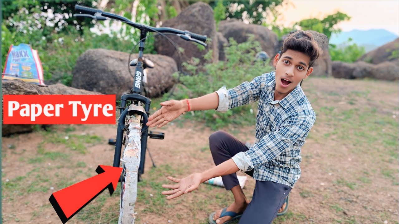 We Tried Newspaper Tyre In Our Cycle - YouTube