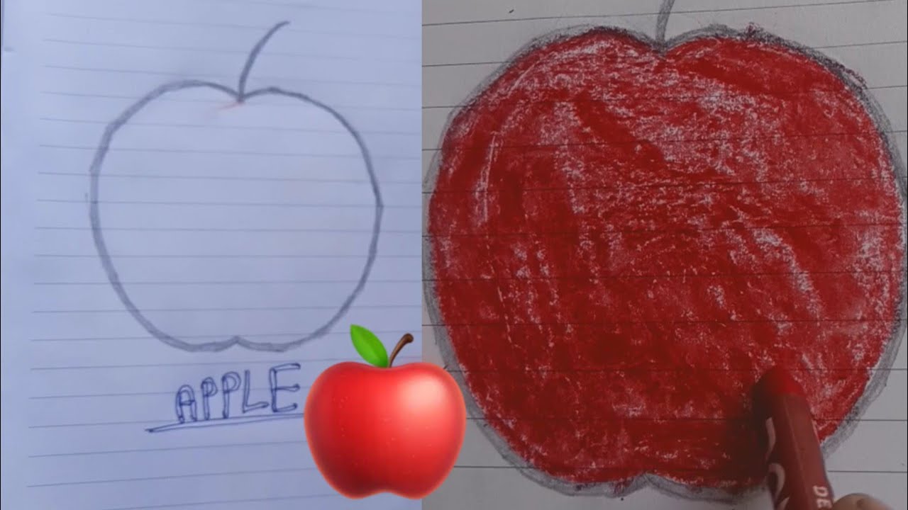 Apple driwing in hindi video.Sed ka chitra kaise banate hai.video by ...