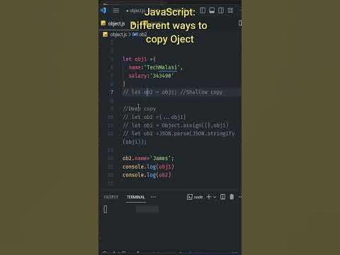 Different ways to copy Object in JavaScript #shorts #javascript #nodejs #es6 #programming - YouTube