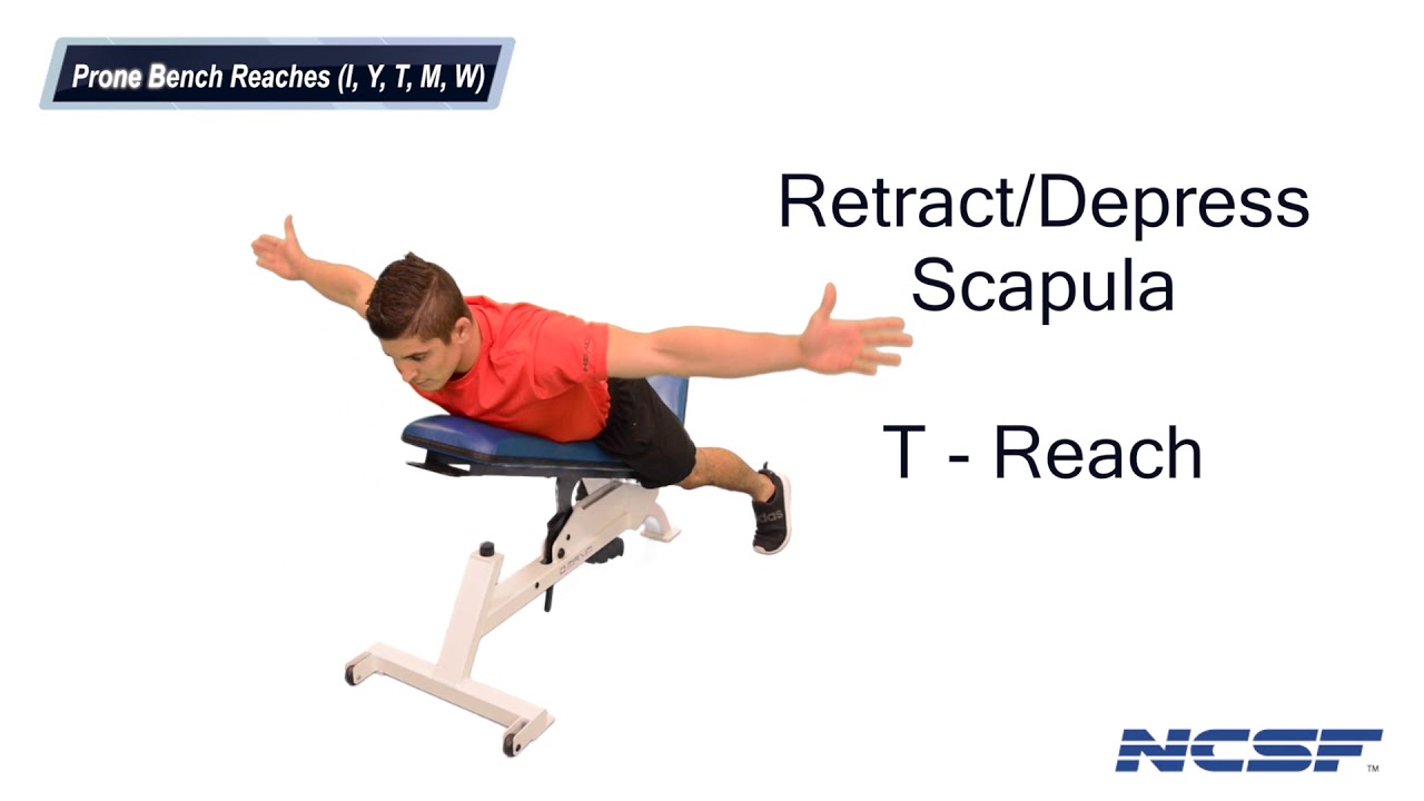 Prone Bench Reaches I, Y, T, M, W - YouTube