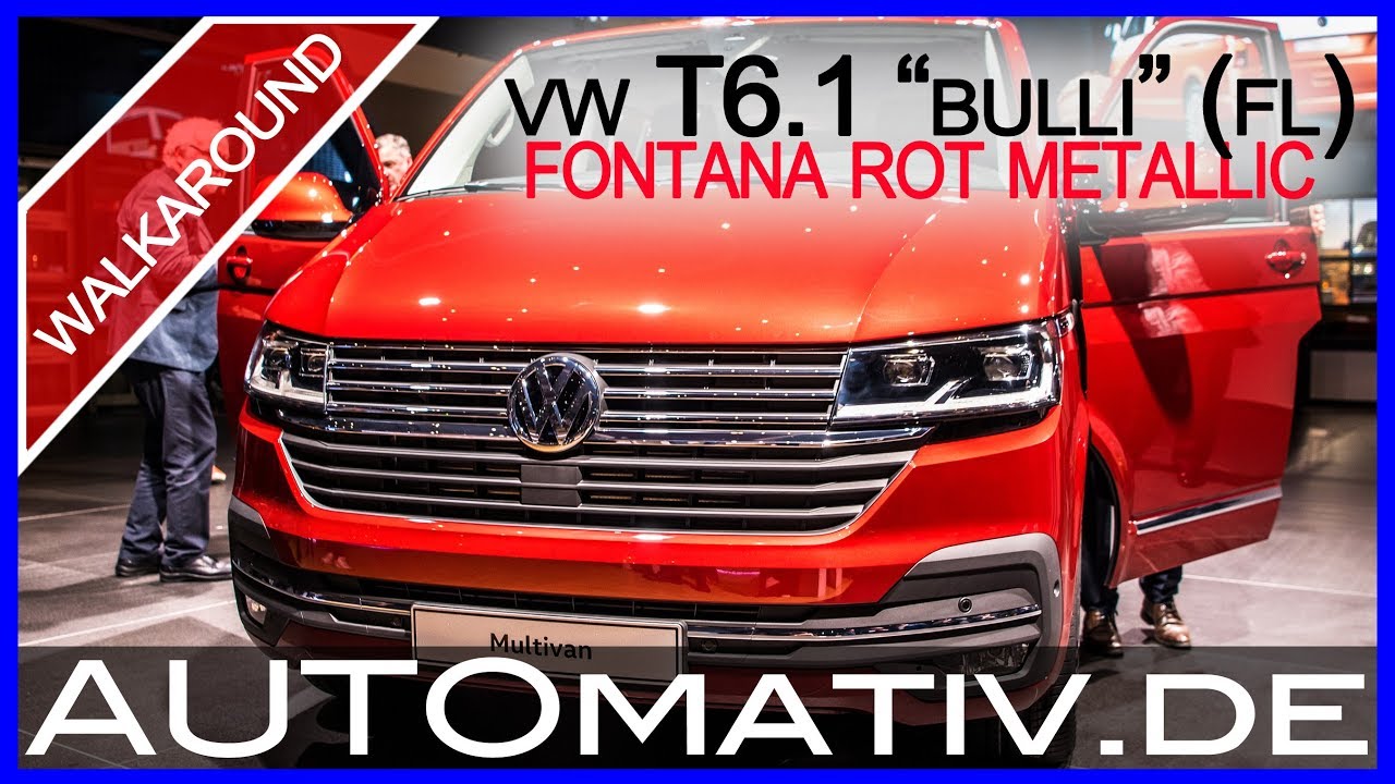 VW T6.1 Bulli Facelift (2019) in Fontana Rot Metallic | Walkaround ...