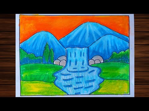 How to draw easy Scenery || Scenery drawing || Easy Drawing || Drawing ...