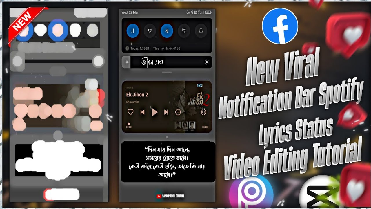 New Lyrics Status Video Editing in Alight motion|| Notification Bar Spotify Status Editing ...