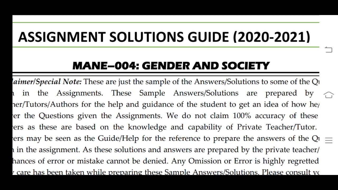 MANE 004 IGNOU SOLVED ASSIGNMENT 2020-21 - YouTube