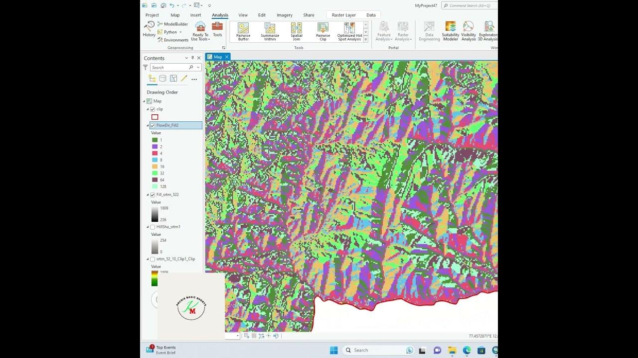 How To Create Flow Direction Map Hydrology In Arcgis Pro Arcgispro Gis Arcgistutorial Youtube