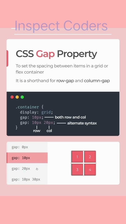 "Design a Css gap Property in Css" #csstutorial #csslearn #cssshorts #shorts #css3 #cssproperty ...