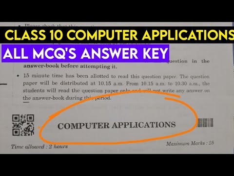 class 10 computer application answer key 2024 | computer application ...