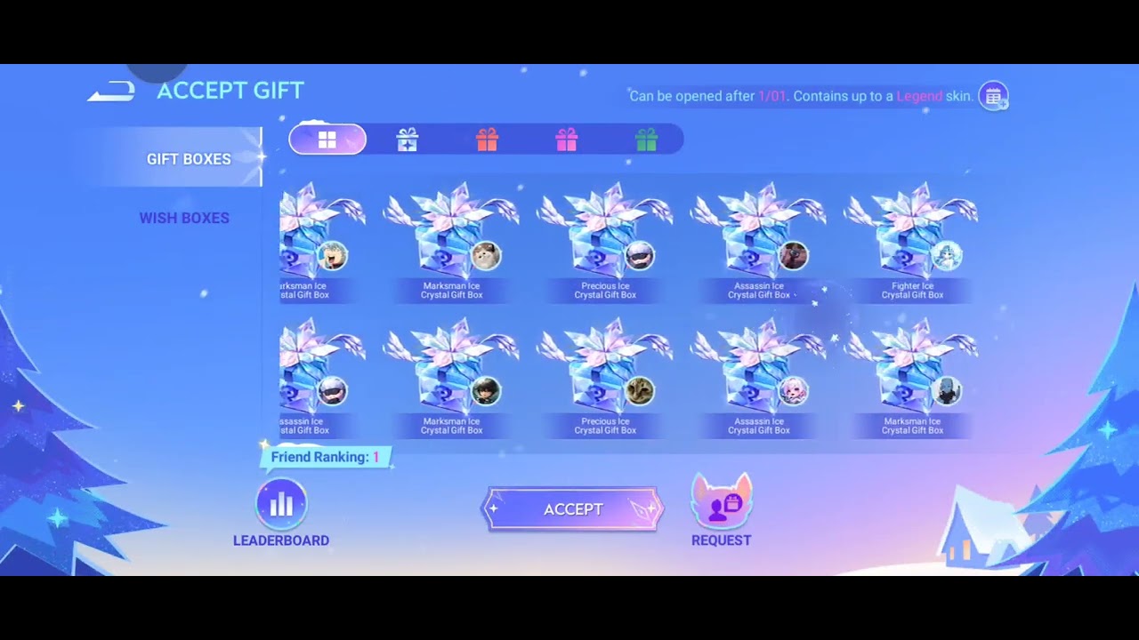 After accepting 60 gift box , I got 22 Ice gift box #honorofkings # ...