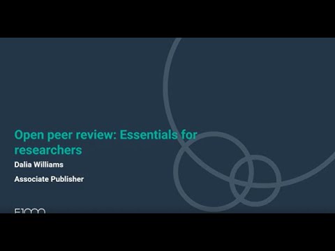 Open Peer Review: Essentials for Researchers - YouTube