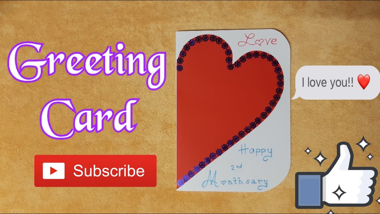 Beautiful Monthsary Greeting Card Tutorial/ Greeting Card Idea/DIY ...