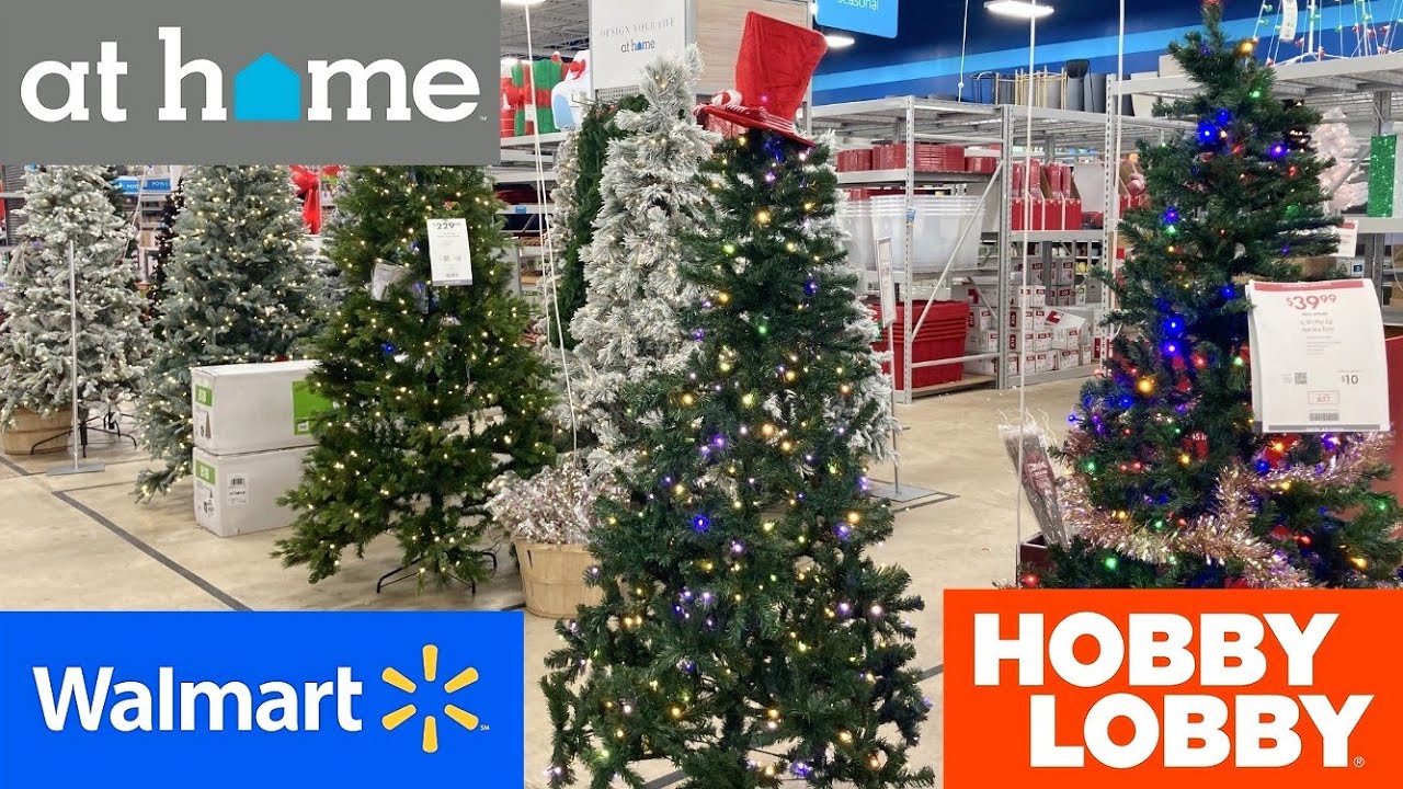 AT HOME WALMART HOBBY LOBBY CHRISTMAS DECORATIONS TREES SHOP WITH ME ...