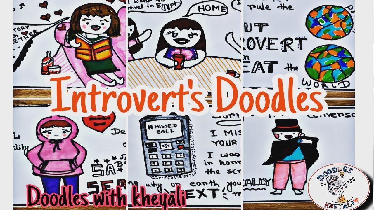 Introvert's Doodles (puns) Card|| Introvert's Documentary|| Doodle with ...