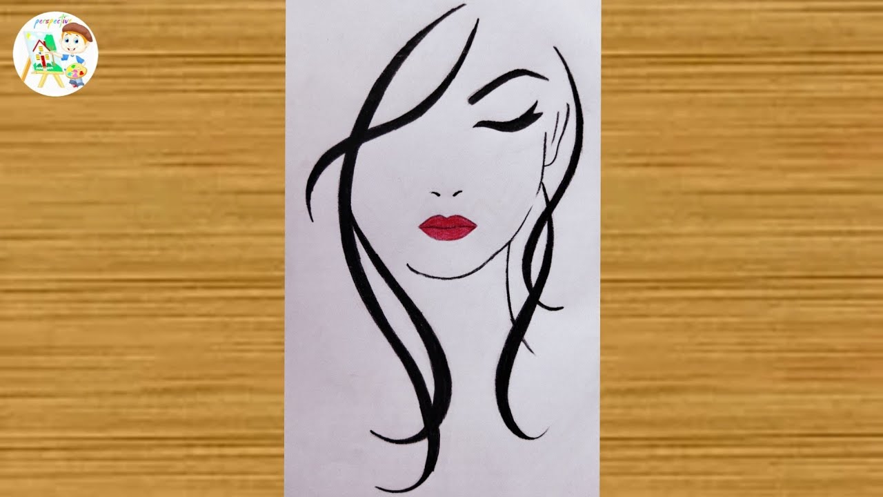 How to draw a girl l Girl drawing step by step l Perspective drawing ...