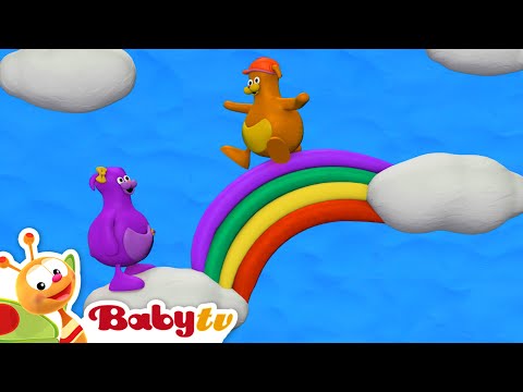 Nico & Bianca liukumassa värikkäässä sateenkaaressa 🌈 @BabyTVFIN