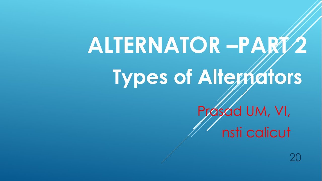 Alternator Part2, Types of alternator, Advantages of stationary ...
