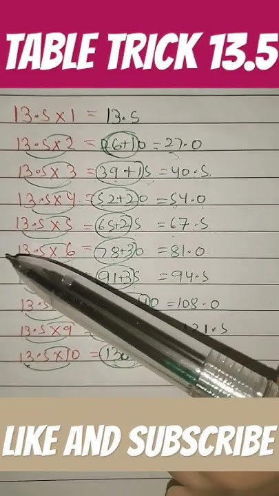 Table trick 13.5#maths #table - YouTube