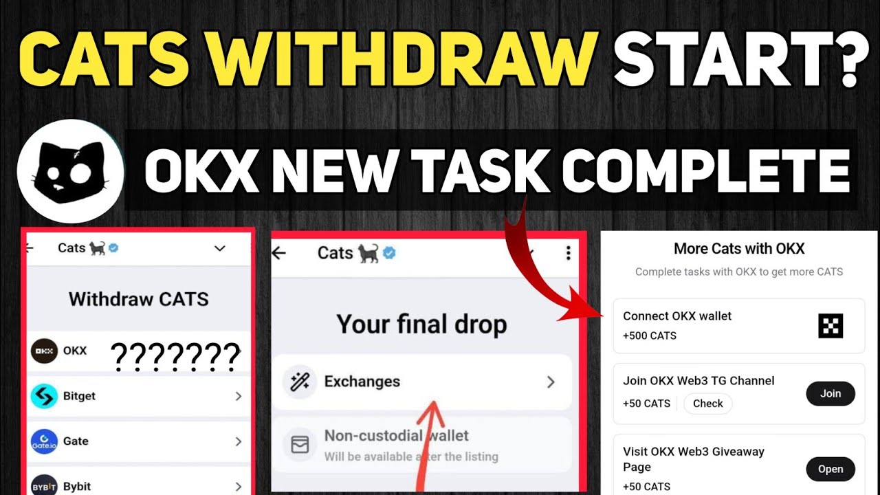 Cats Withdraw Start? | Cats New Task More Cats Okx Complete Process ...