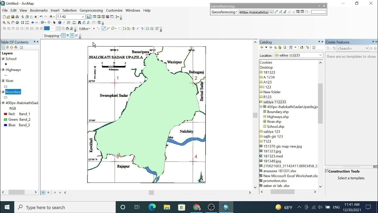 ArcGIS Digitization, Creation of shapefile & Map Layout in Arcgis Bangla - YouTube
