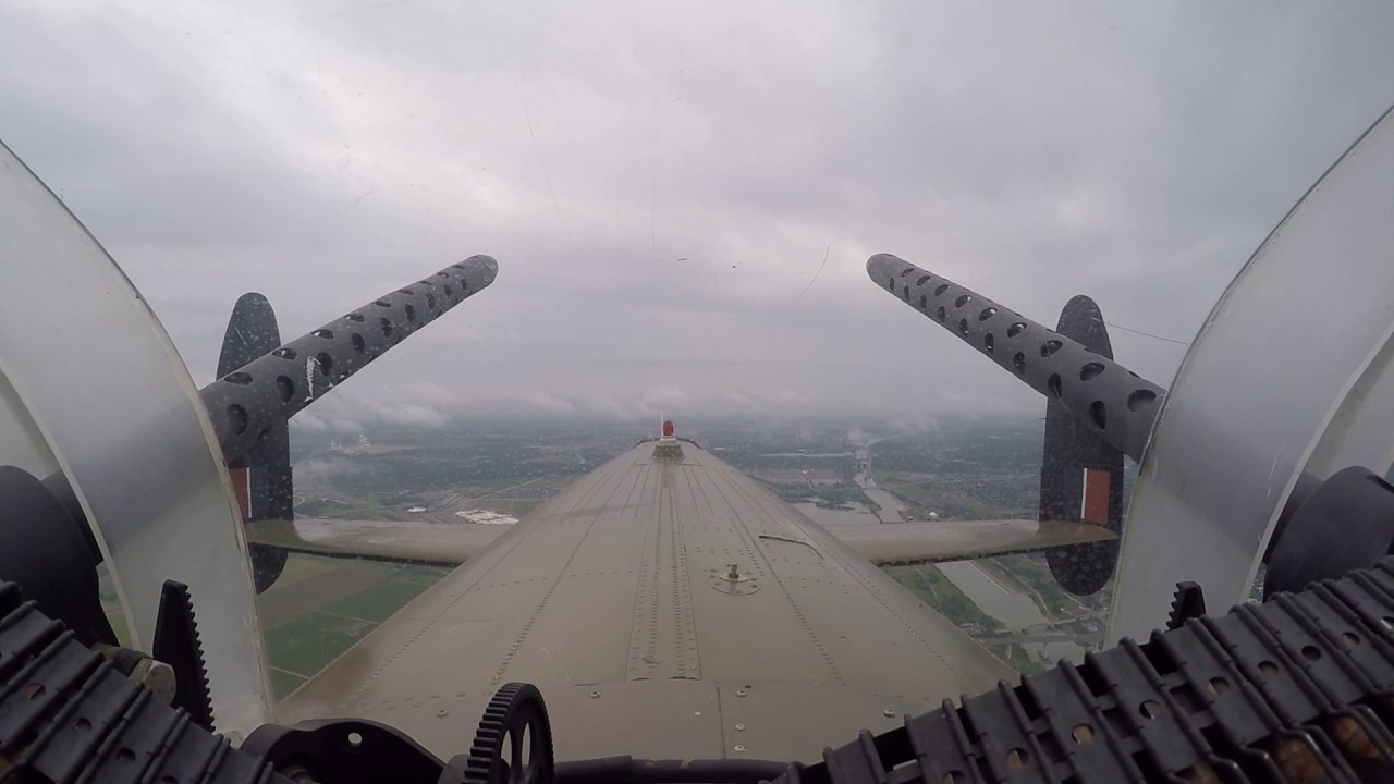 Lancaster Bomber VERA. Video from mid upper gun turret. - YouTube