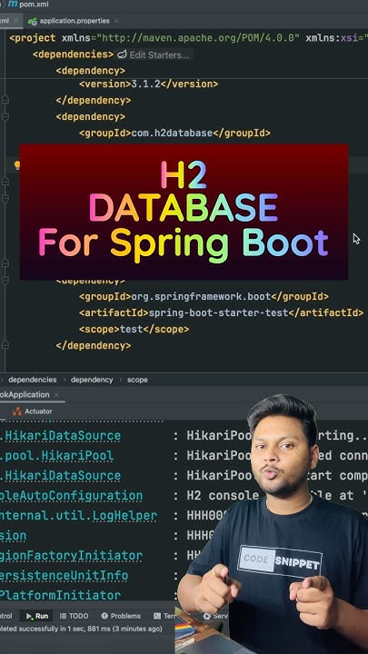 H2 Database For Spring Boot Applications - YouTube