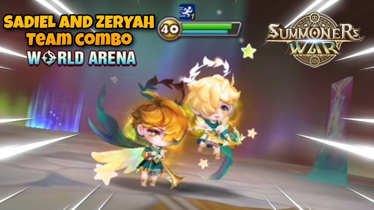 Sadiel and Zeryah Team Combo in World Arena - Summoners War - YouTube