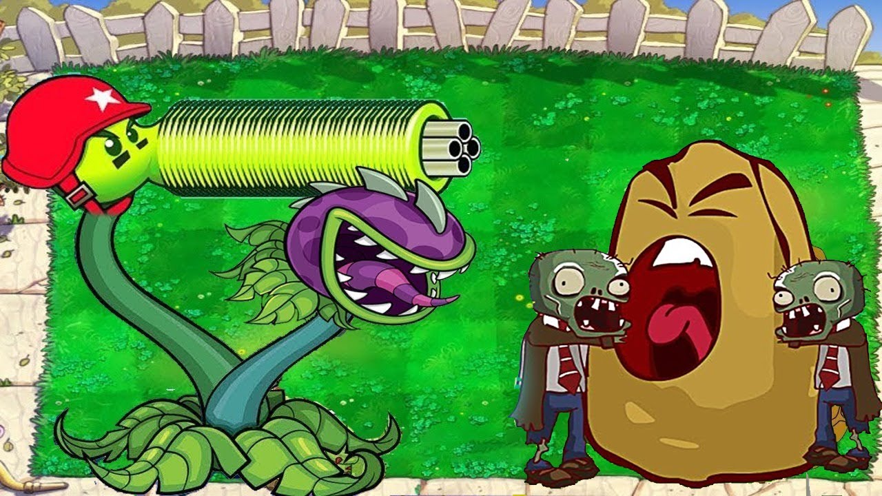 Plants vs Zombies 2 New Cartoons Animation #82 : Gatling Chomper Pea vs ...