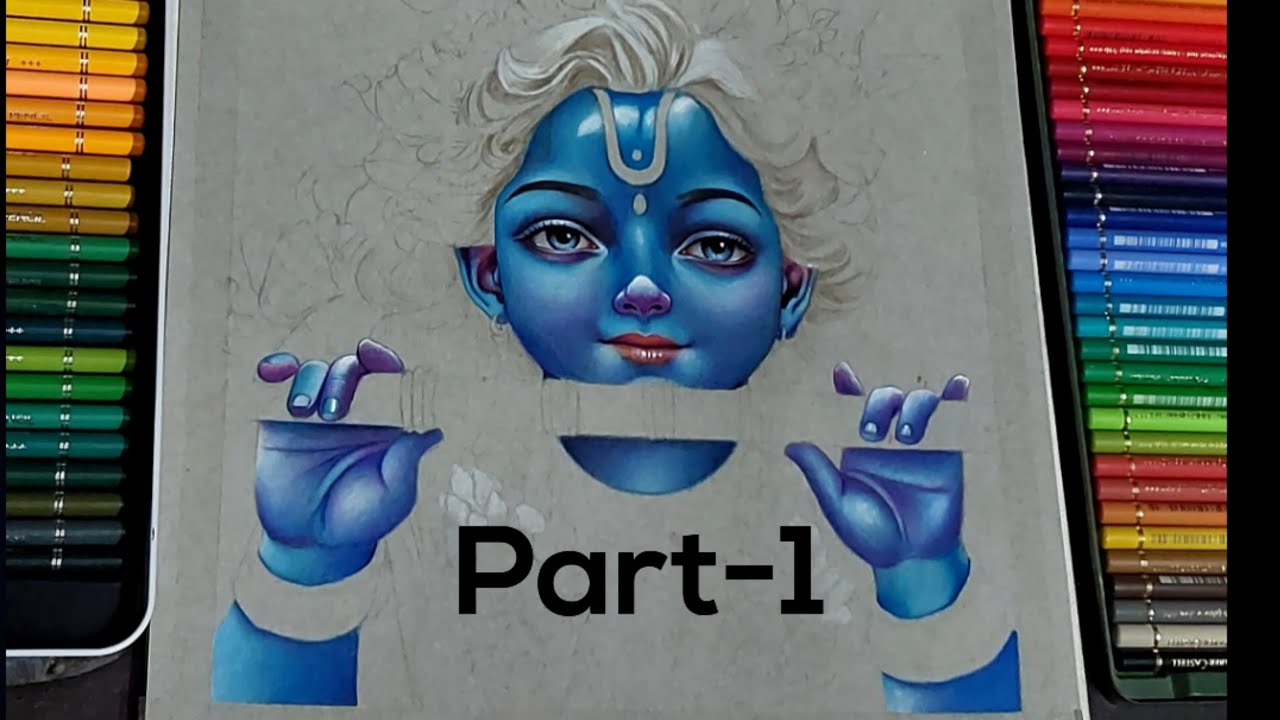 Lord Krishna colour pencil drawing Realistic drawing Of lord krishna ...