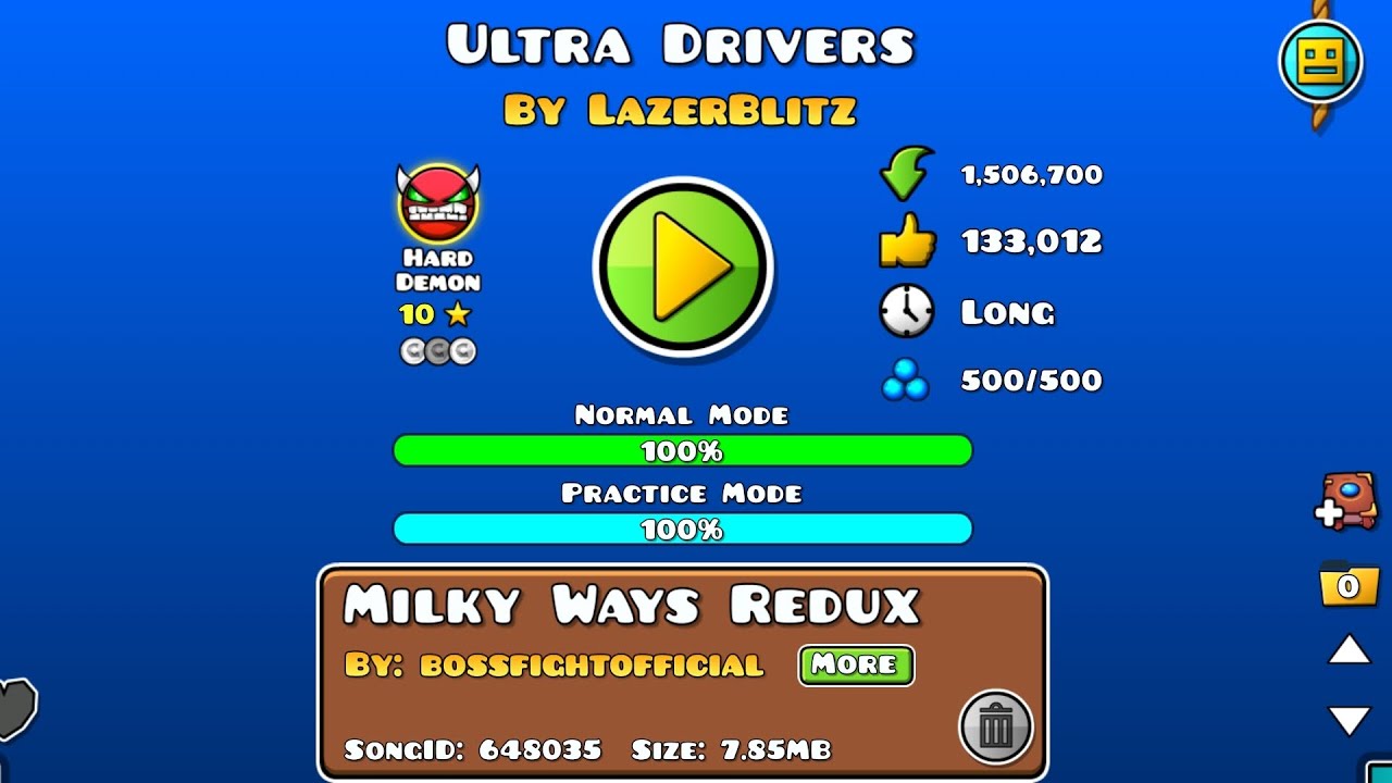 ULTRA DRIVERS 100% BY LAZERBLITZ #geometrydash - YouTube