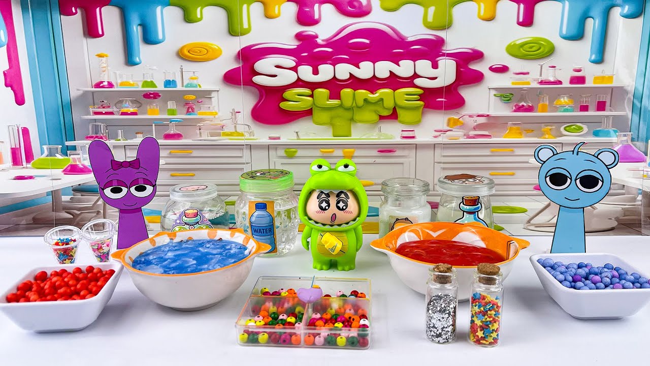 Satisfying video Slime Story – Making Fluffy & Crunchy Slime in Our Lab ...