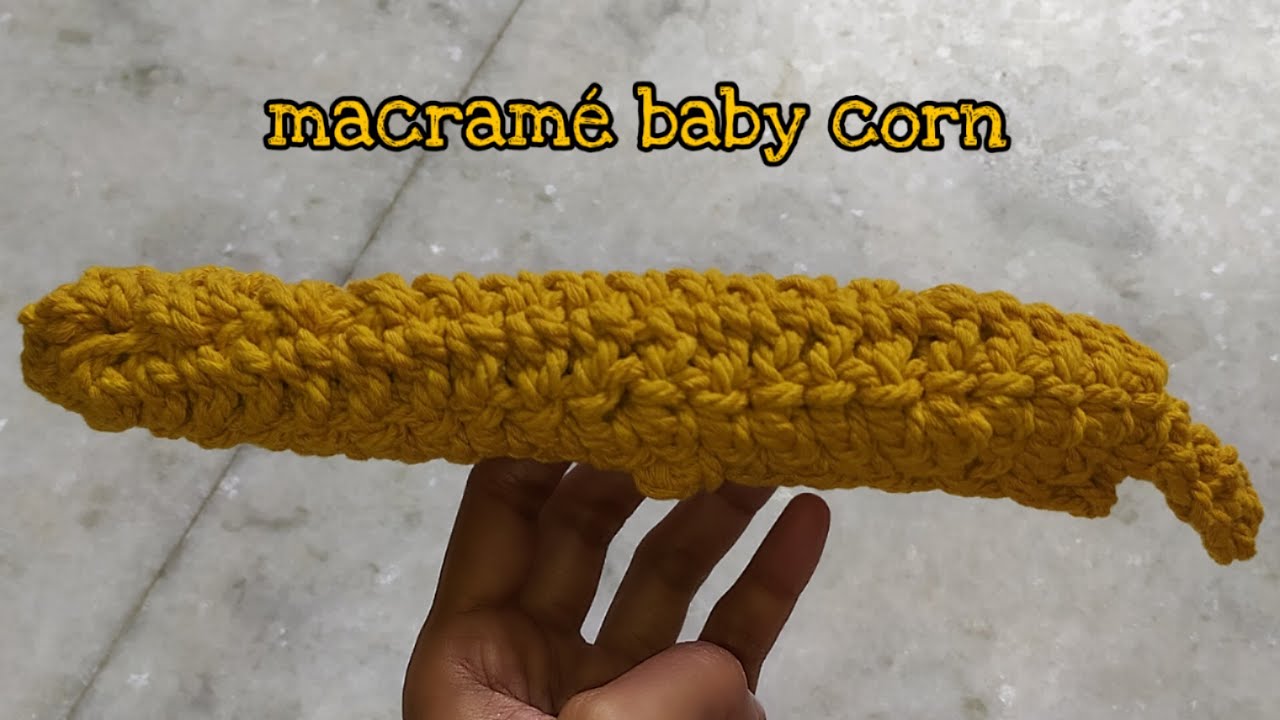 DIY macramé baby corn at crochet pattern • baby corn applique • macramé ...