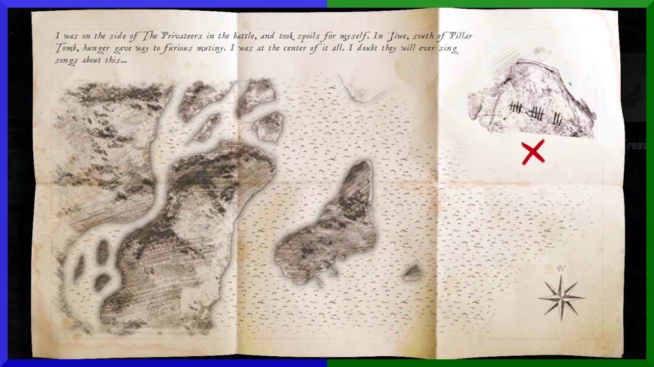 Skull and Bones - Jiwe (Recent) Treasure Map Location (Pillar Tomb ...