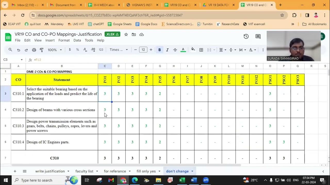 CO-PO Mapping with Competencies and Performance Indicators - YouTube
