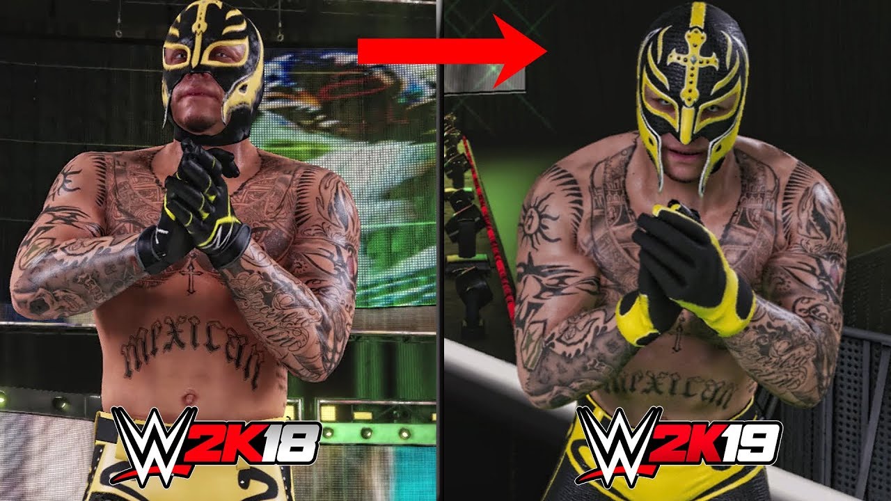 WWE 2K19 vs WWE 2K18 PC Mods - Rey Mysterio Entrance & Victory Scene ...