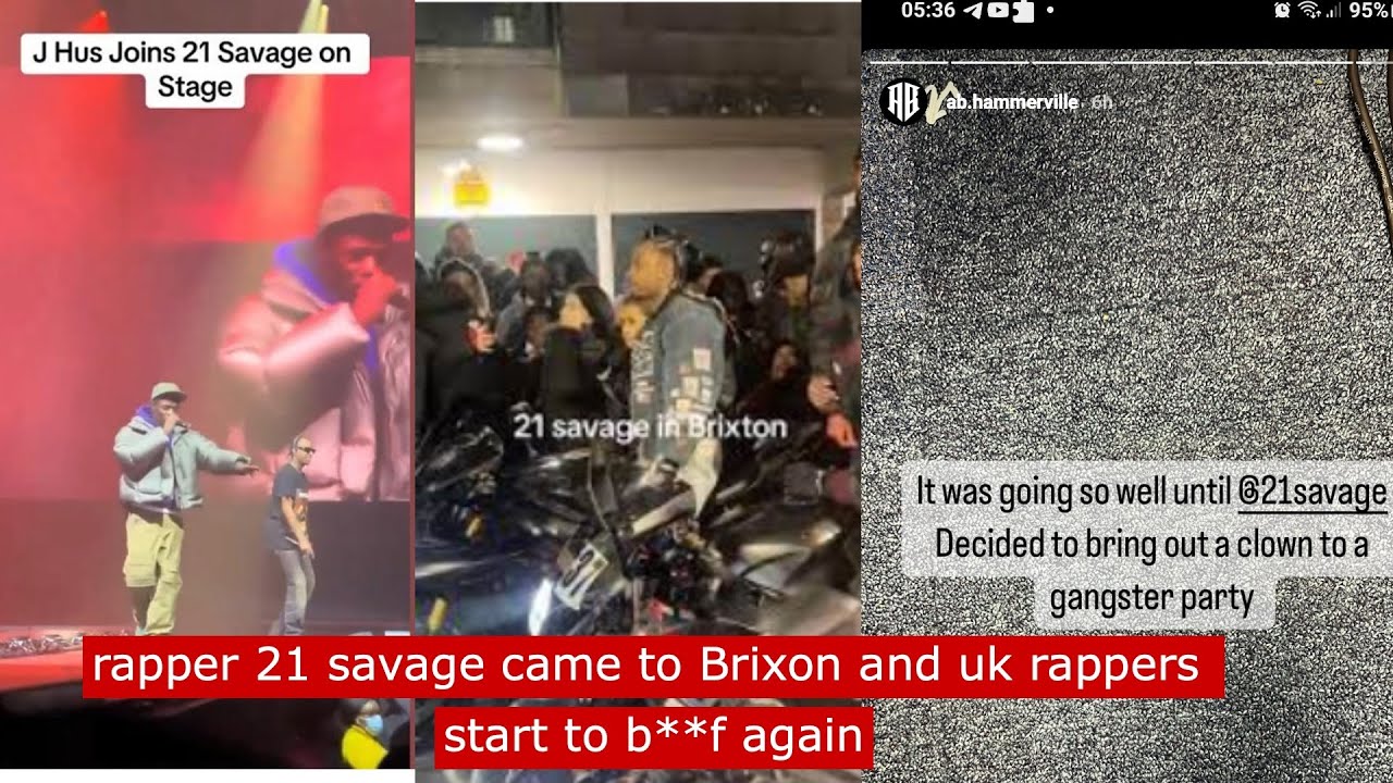 rapper 21 savage came to brixton and uk rappers start to b**f again # ...