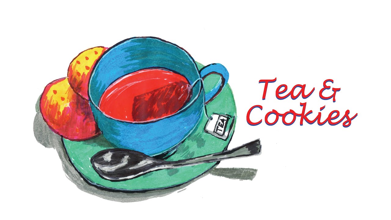 How to Draw Tea and Cookies । @drawingtimefun - YouTube