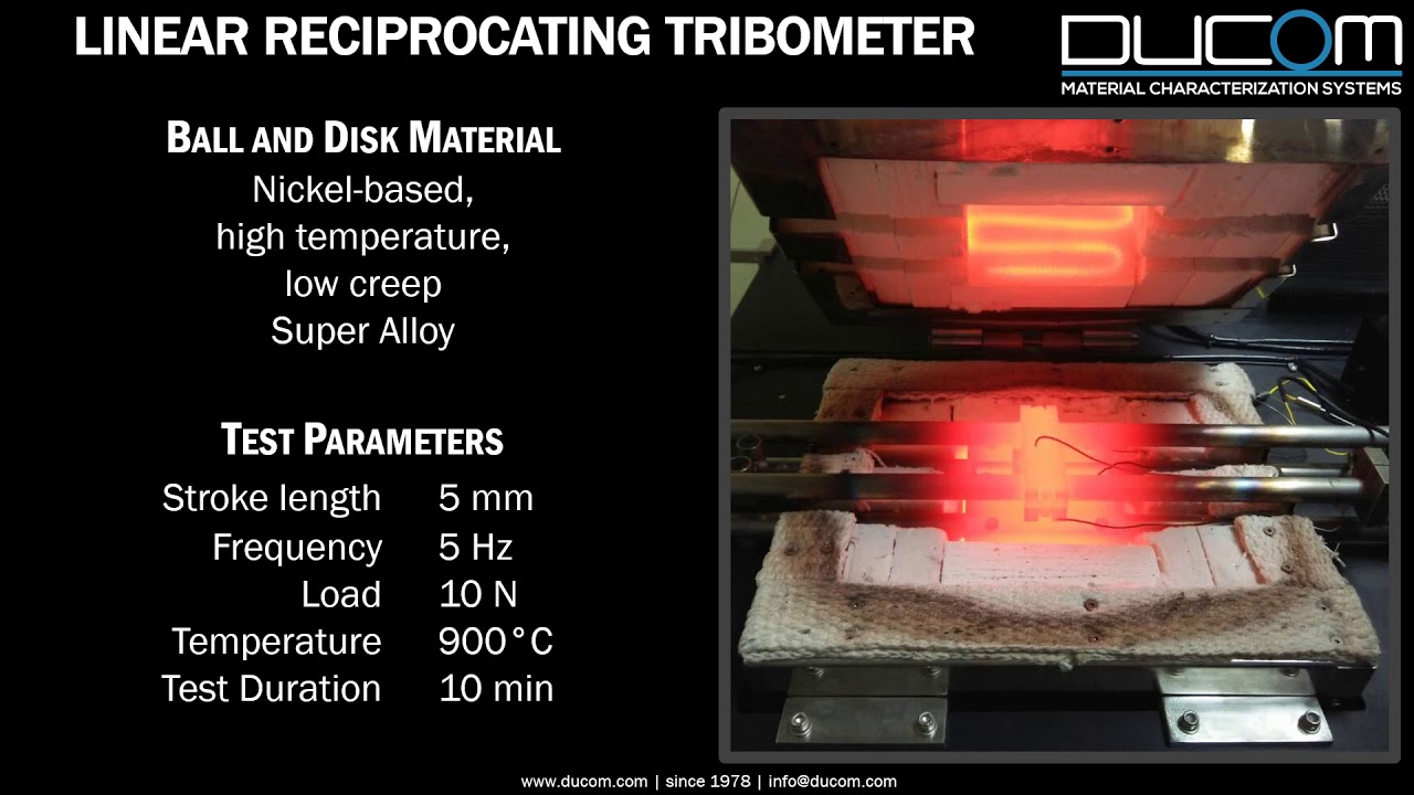 Ducom Linear Reciprocating Tribometer | High Temperature - YouTube