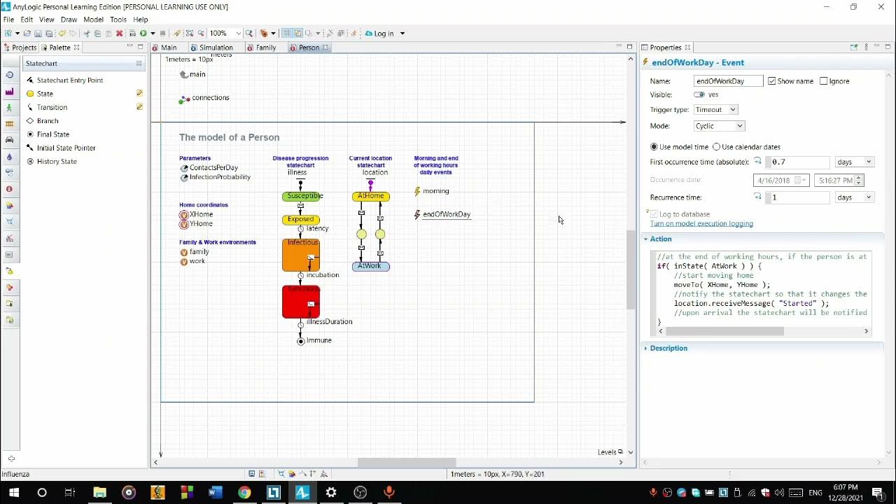 Epidemic Simulation using Anylogic - YouTube