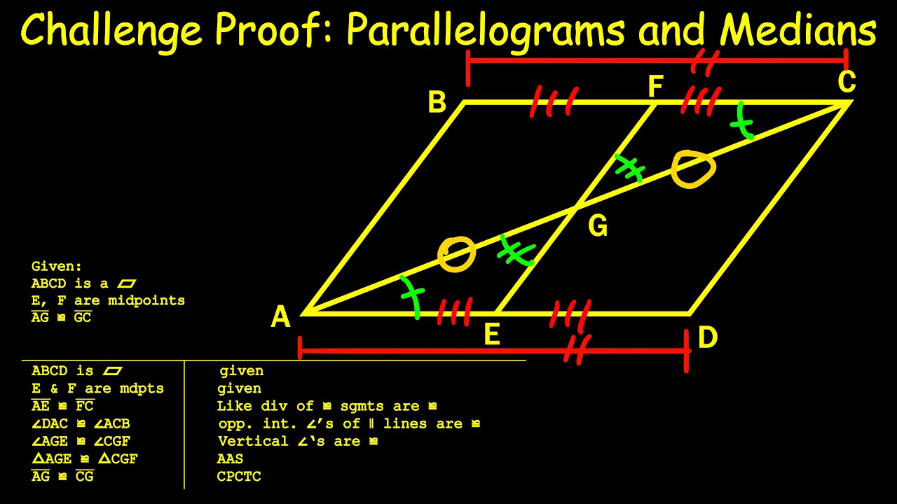 Proof Parallelogram and Median - YouTube