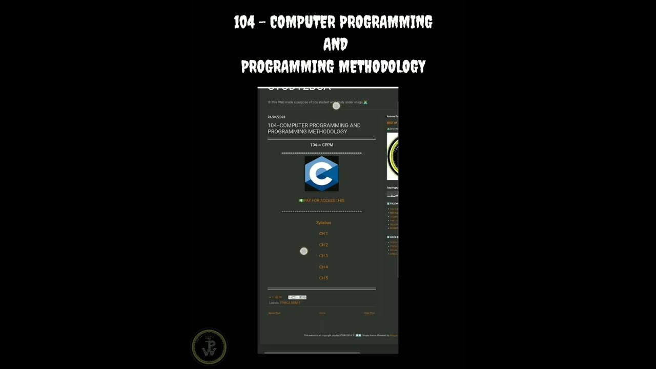 104 - CPPM || FYBCA SEM 1 || #bca #fybca - YouTube