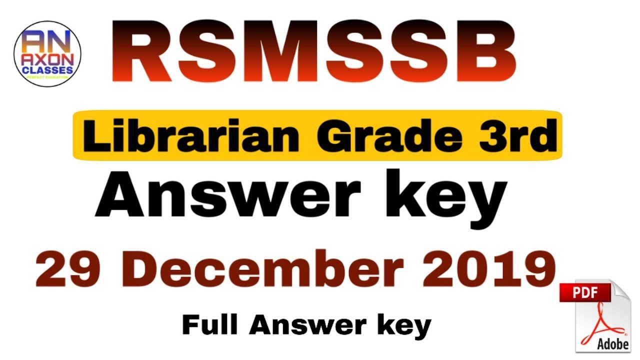 RSMSSB Librarian Grade 3rd Paper 2019 Answer Key Librarian Answer Key rsmssb-librarian-grade-3rd-paper-2019-answer-key-librarian-answer-key