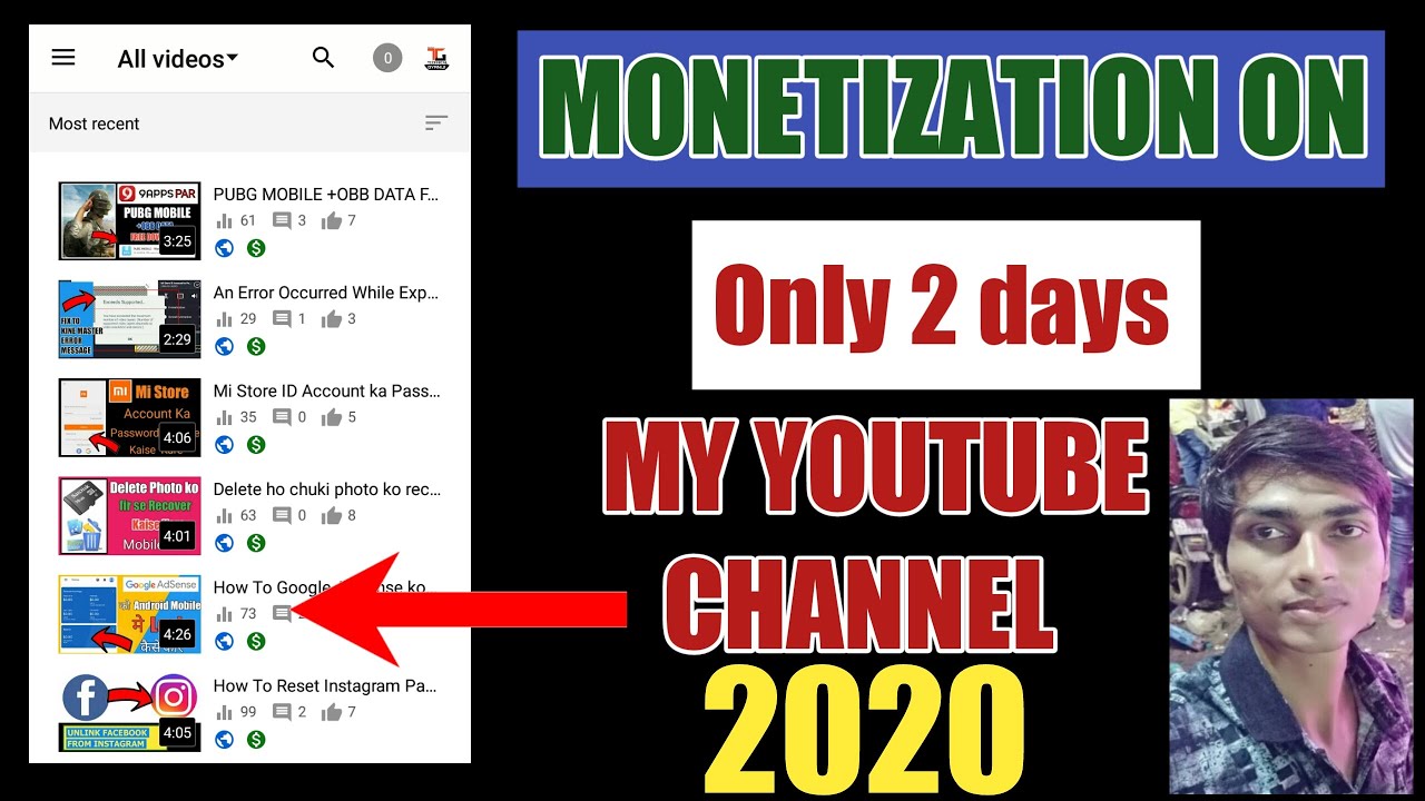 My Youtube Channel Monetization On Only 2 Days | Enable My Monetization ...