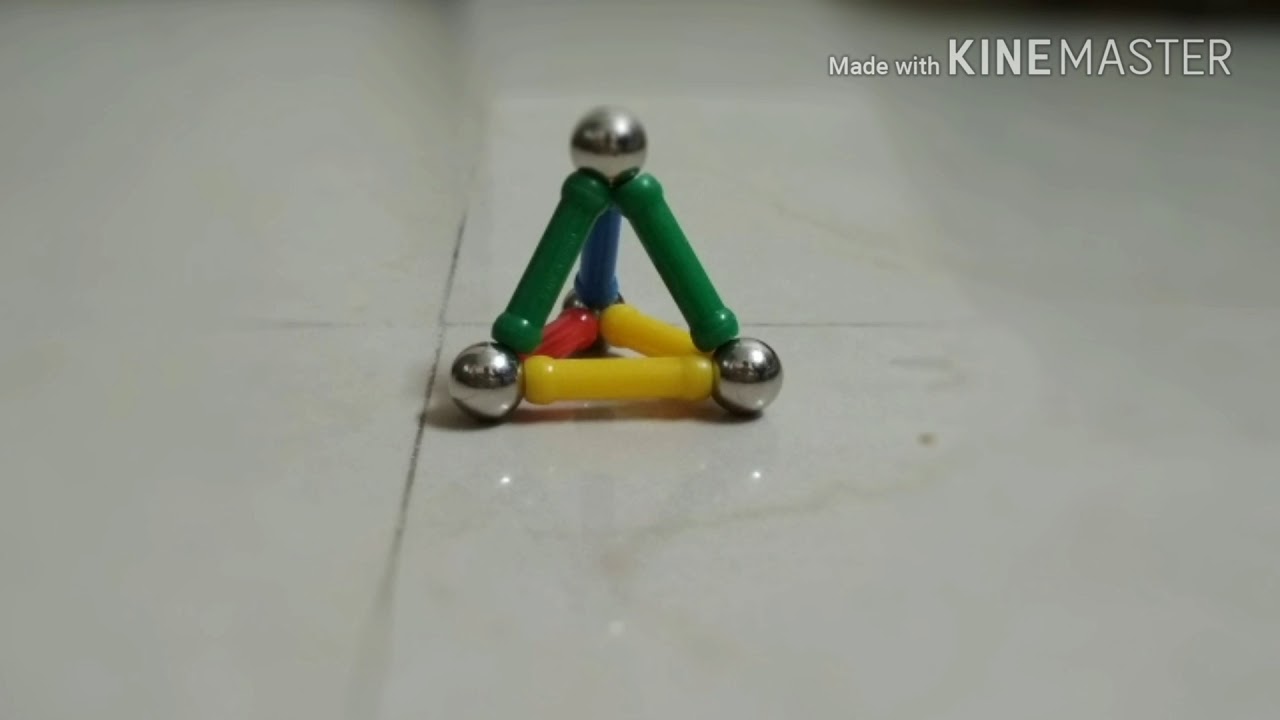 How to make a square based and triangular based pyramid using magnetic ...